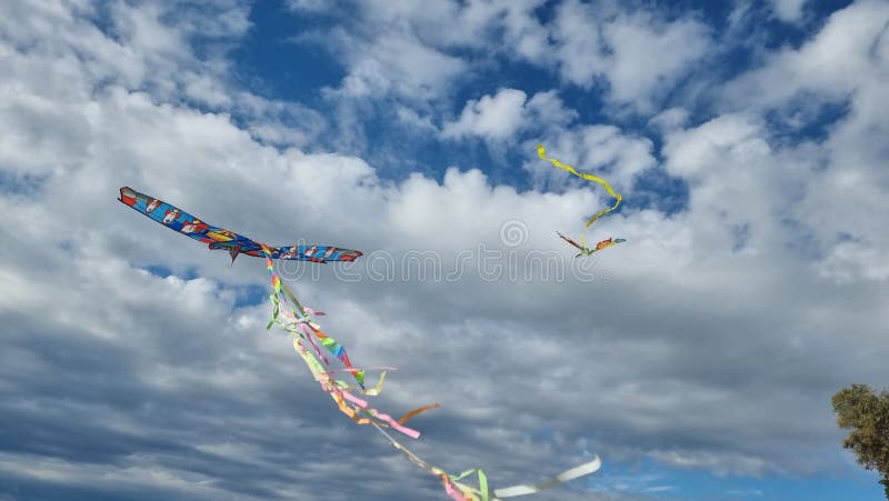 Kite Kites Flying on the Sky Rope Hand Playing Stock Photo - Image of ...