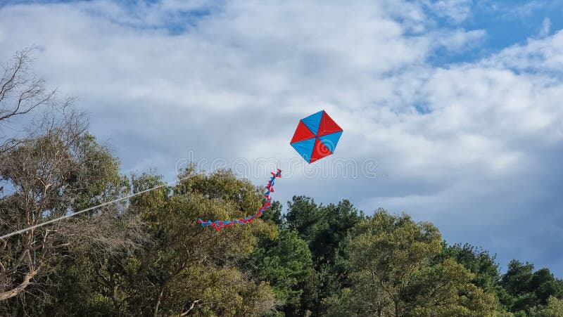 Kite Kites Flying on the Sky Rope Hand Playing Stock Image - Image of ...