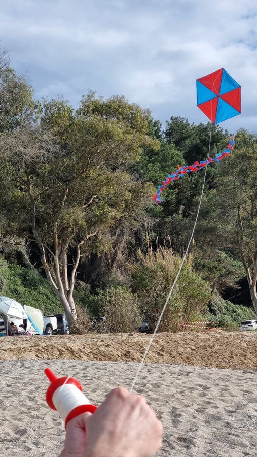 Kite Kites Flying on the Sky Rope Hand Playing Stock Photo - Image of ...