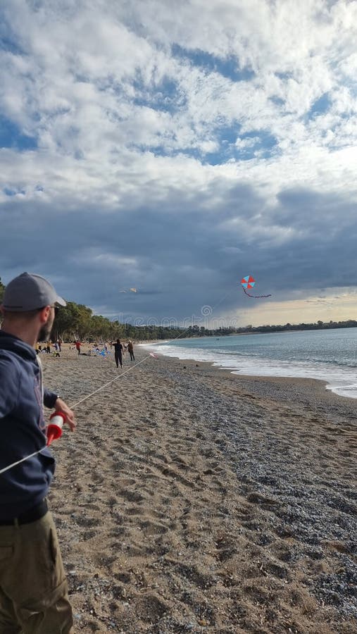 Kite Kites Flying on the Sky Rope Hand Playing Stock Illustration ...