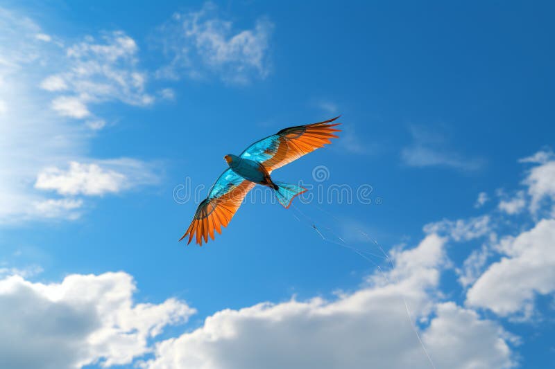 Kite Like Bird is Flying in Blue Sky Stock Image - Image of landmark ...