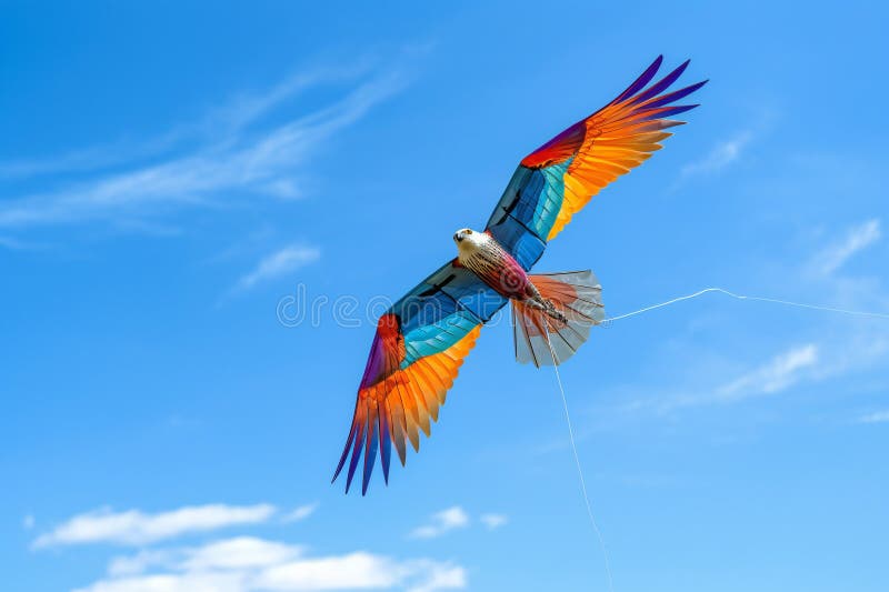 Kite Like Bird is Flying in Blue Sky Stock Image - Image of festival ...