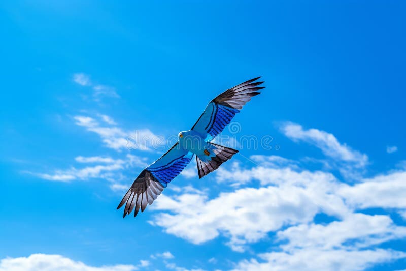 Kite Like Bird is Flying in Blue Sky Stock Image - Image of ...
