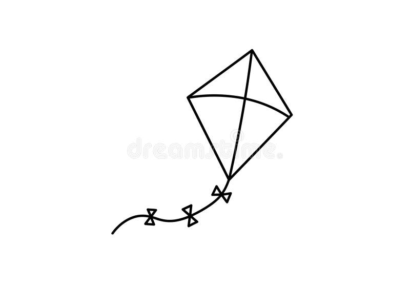 Kite line drawing stock vector. Illustration of diamond - 371345356
