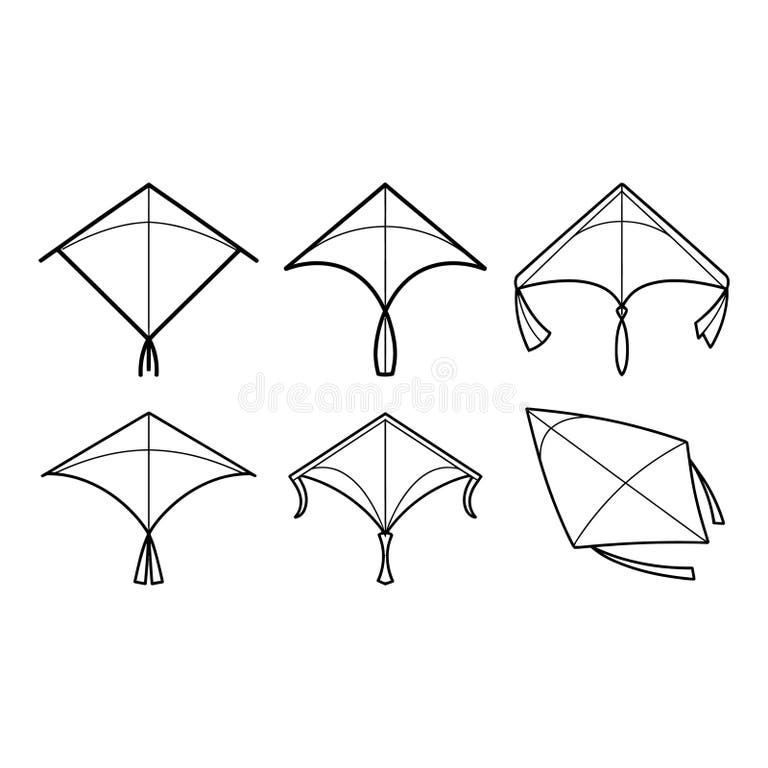 Kite Outline Stock Illustrations – 5,191 Kite Outline Stock ...