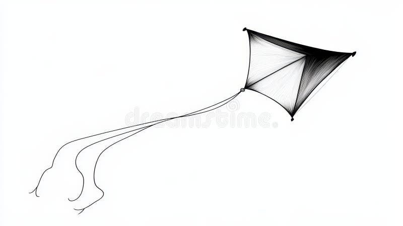 Kite Outline, Single Line Drawing, Vector Illustration, Coloring Page ...