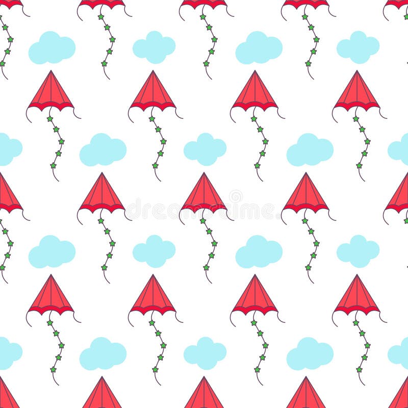 Kite Pattern. Kites Seamless Pattern. Flying Kites Background. Retro ...