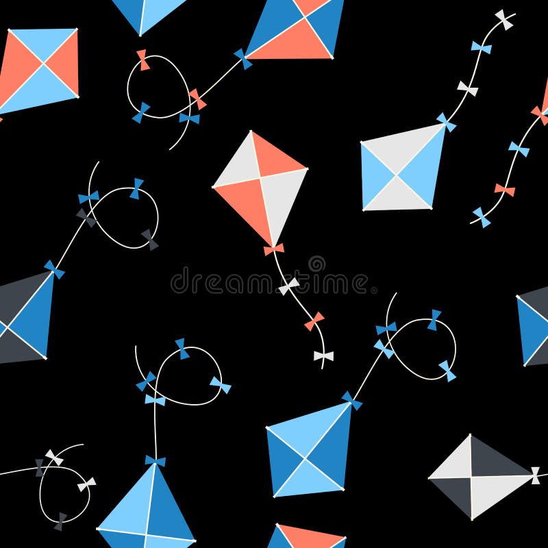 Kite Seamless Pattern Background Vector Illustration Stock Vector ...