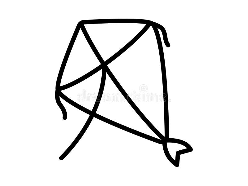 Kite Single Isolated Icon with Dash or Dashed Line Style Stock Vector ...