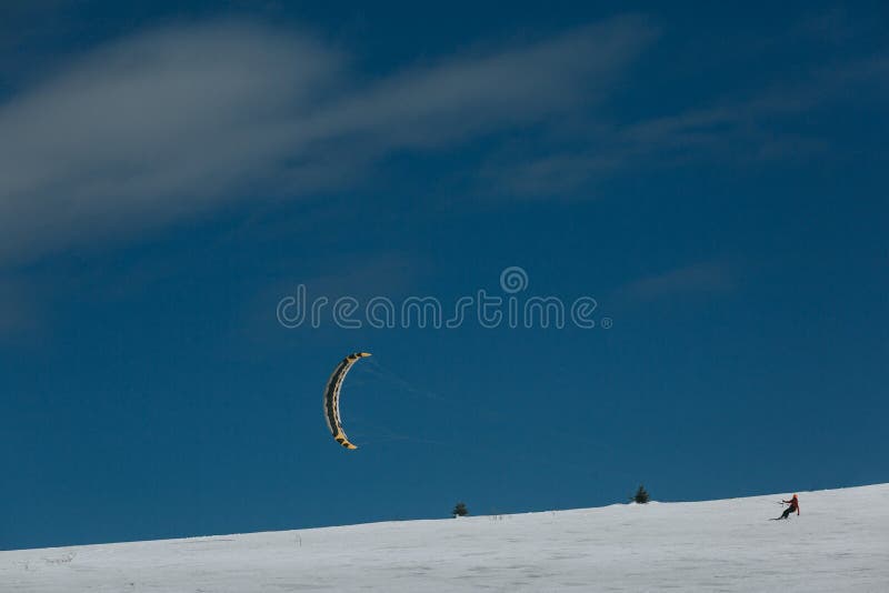 Kite and ski. stock photo. Image of high, nature, season - 153931656