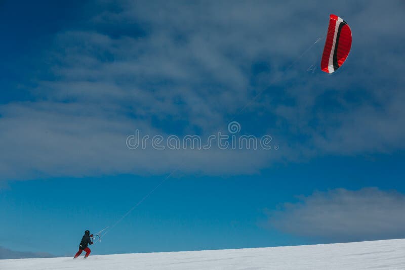Kite and ski. stock image. Image of flying, season, surf - 153931673