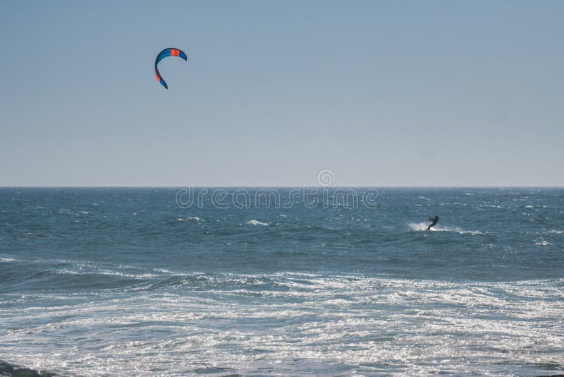 Kite surf in the ocean stock photo. Image of outdoors - 227978576