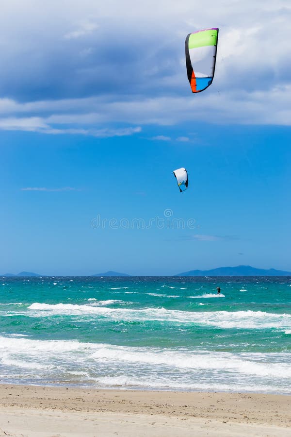 Paragliding in Blue Cloudy Sky Stock Image - Image of babadag ...