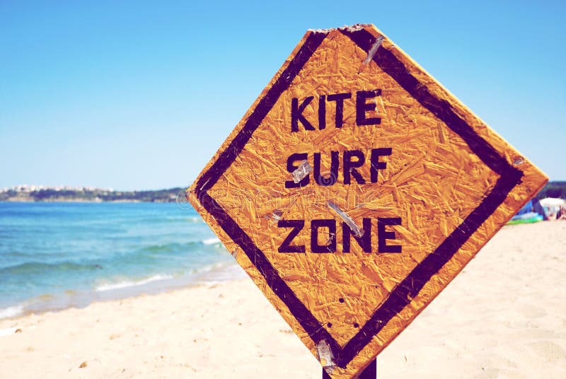 Kite surf zone stock photo. Image of warning, surf, school - 20820304