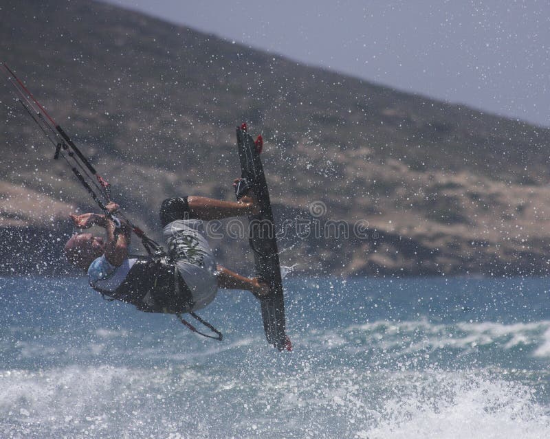 Kite surfer jumping editorial stock image. Image of kite - 43753519