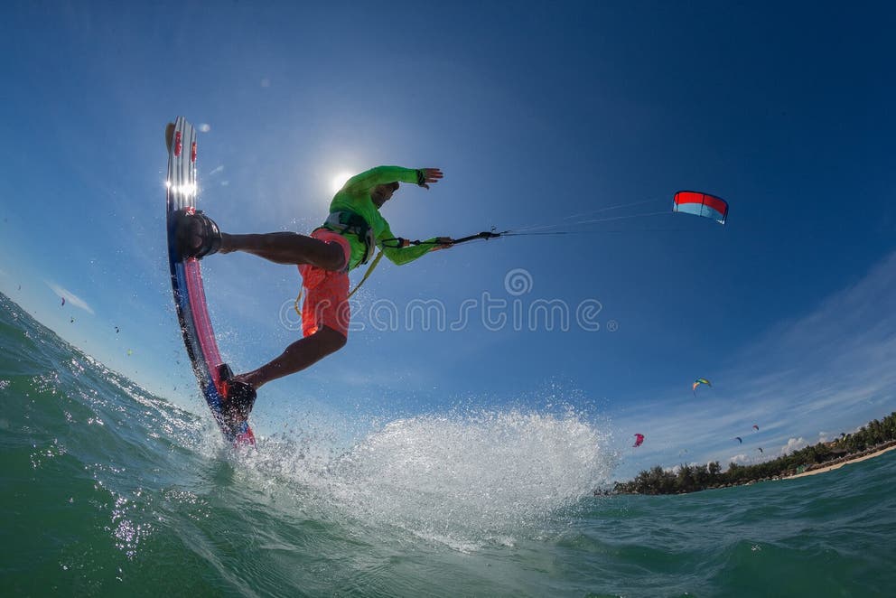 Kite surfer stock photo. Image of barrel, sailing, foam - 109158370
