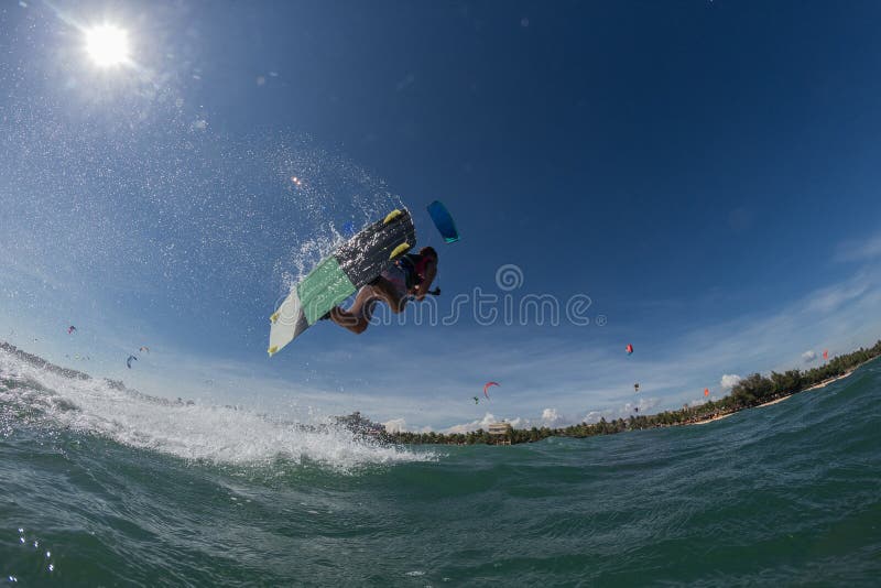 Kite surfer stock photo. Image of drop, extreme, fall - 109158586