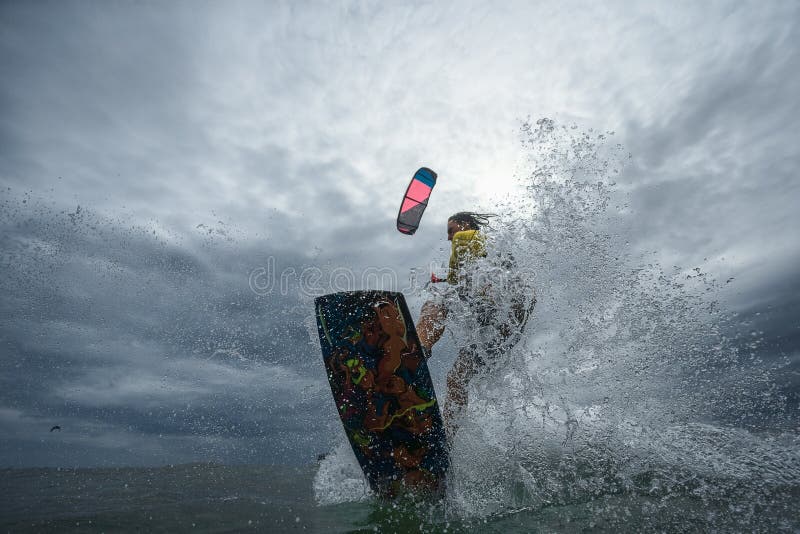 Kite surfer stock image. Image of male, active, kiter - 91967455
