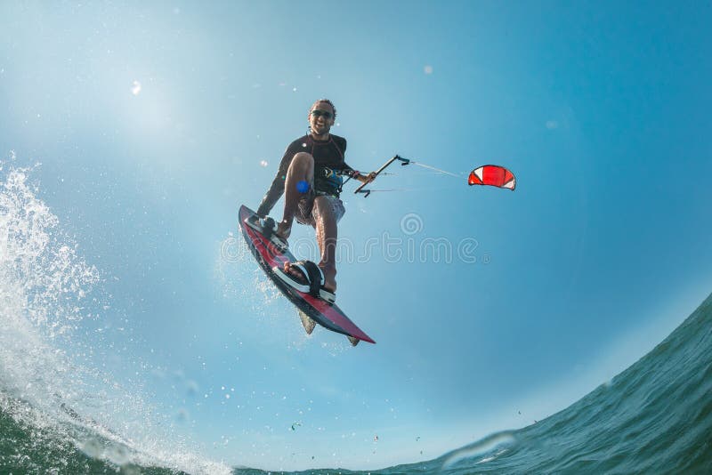 Kite surfer stock image. Image of flying, kiteboarding - 98342929
