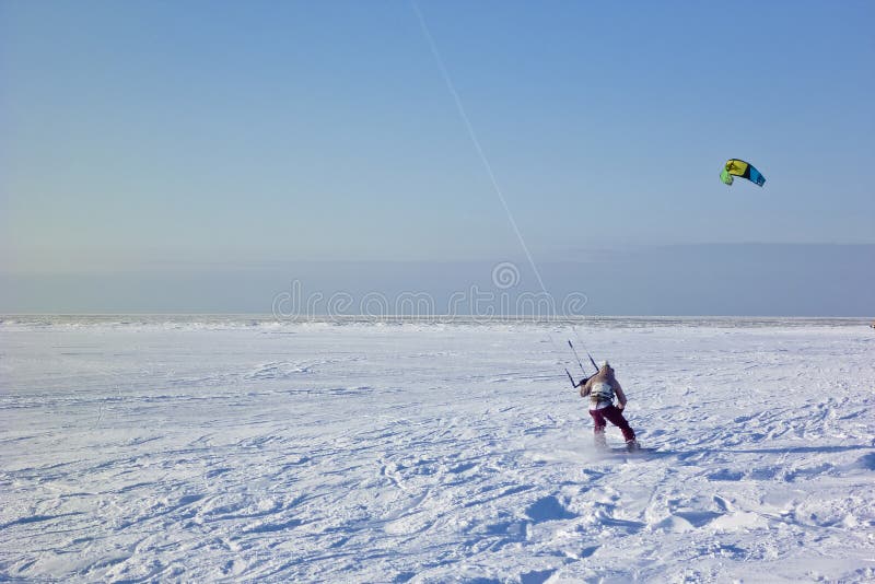 Kite surfer stock photo. Image of season, icecold, kiting - 39550488