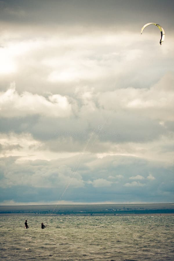 Kite surfing stock photo. Image of danger, kiteboarding - 12463626