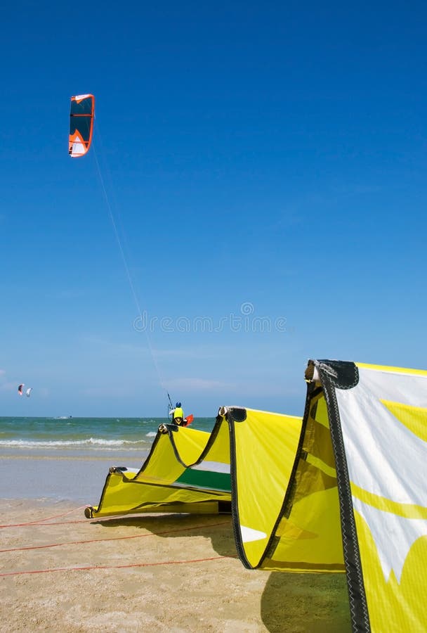 Kite surfing stock image. Image of sunny, beach, extreme - 5350929