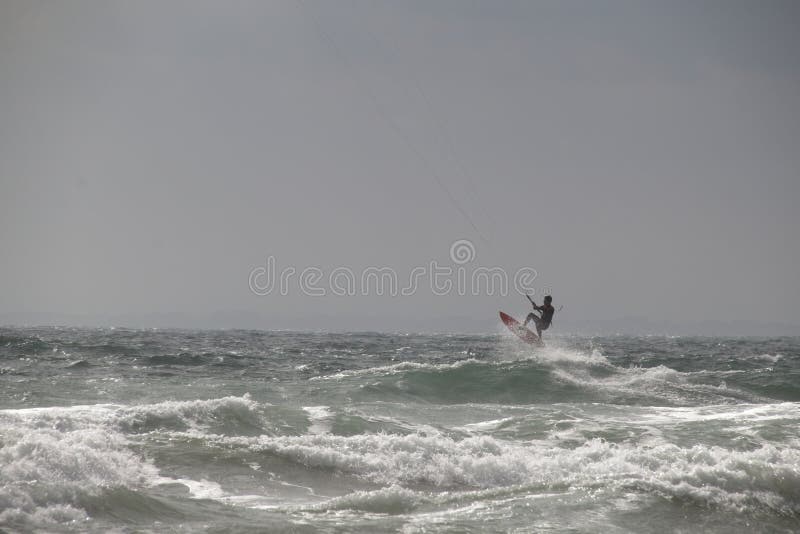 Kite Surfing on the Atlantic Ocean Stock Photo - Image of cool, blue ...