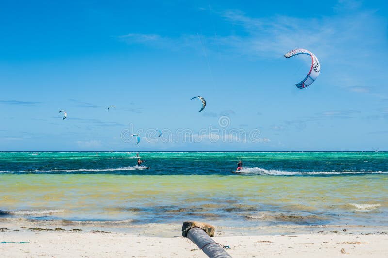 Kite surfing on Boracay stock photo. Image of foam, dynamic - 72941136