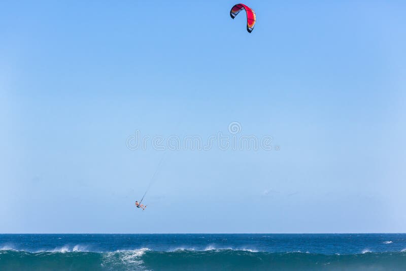 Kite Surfing Flying Surfer Ocean Action Stock Photo - Image of durban ...