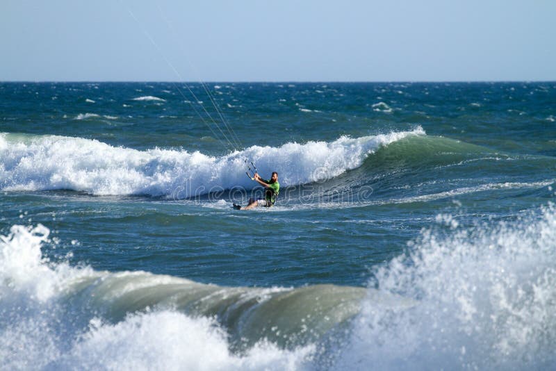 Kite Surfing stock photo. Image of adventure, acrobatic - 75107308