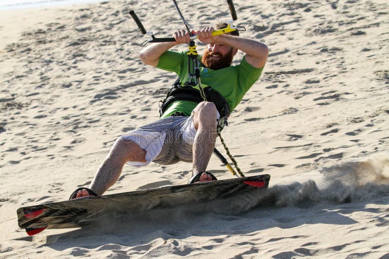 Kite Surfing on the Sand stock photo. Image of beautiful - 75107366