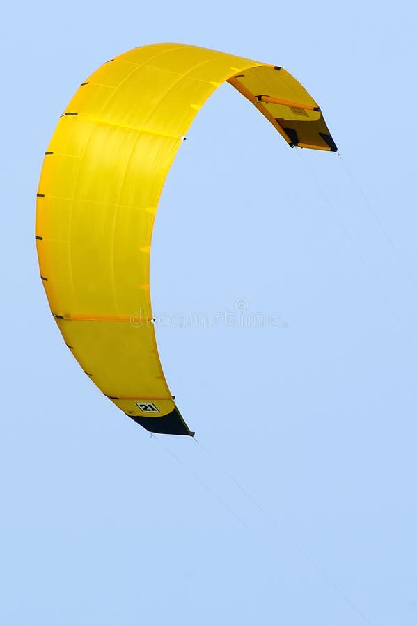 Kite Surfing Kite Yellow W/Paths Stock Image - Image of para ...
