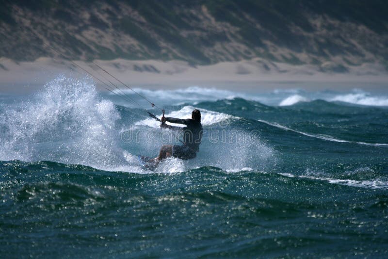 Kite Surfing Rough Water stock image. Image of splash - 1624615