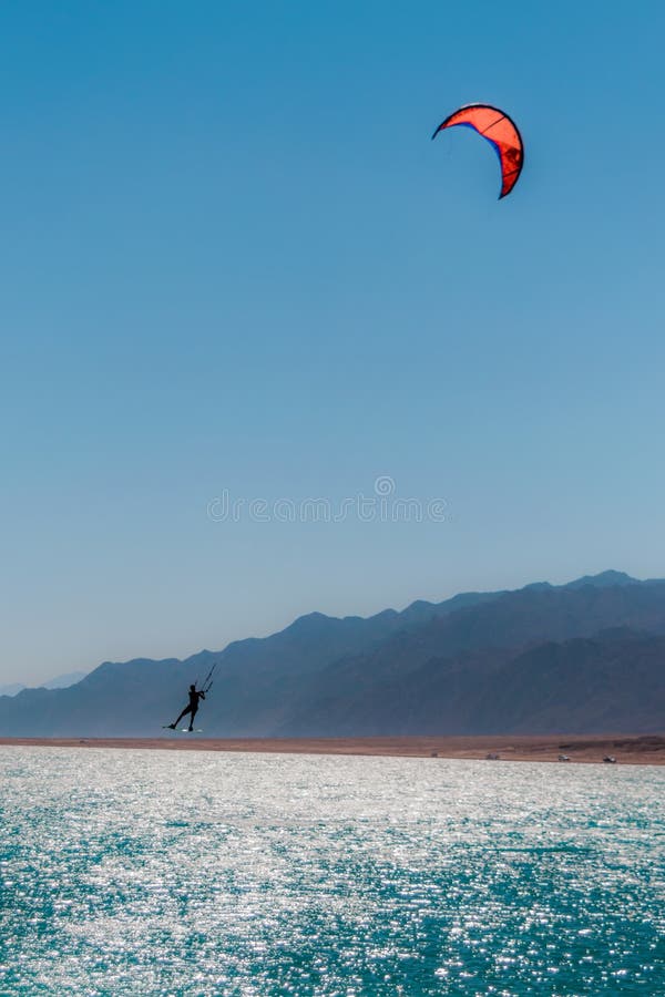 Kite Surfing in Dahab Egypt Stock Photo - Image of freedom, beautiful ...