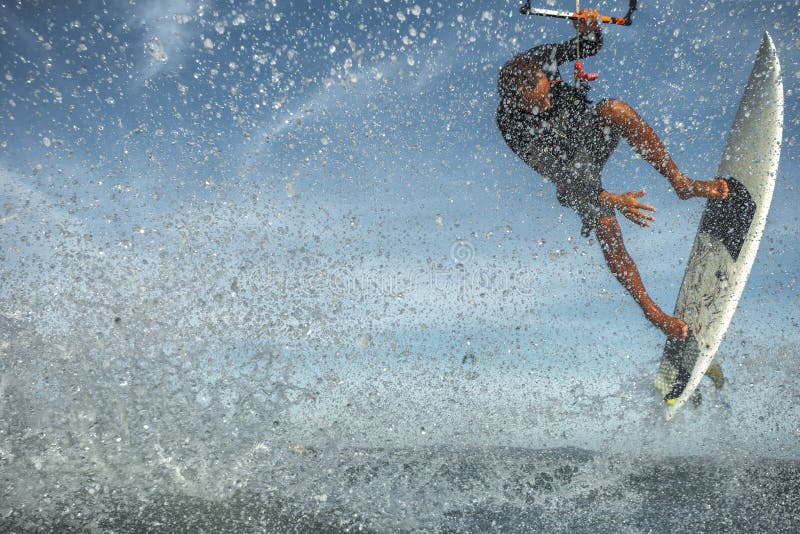 Kite surfing. stock photo. Image of kitesurfer, athletic - 108144924