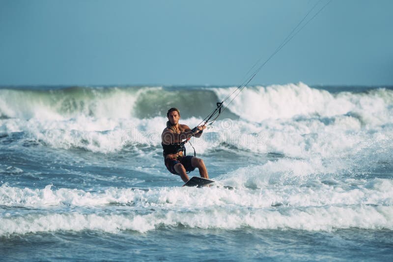 Kite surfing. stock image. Image of kiteboard, athletic - 53595153