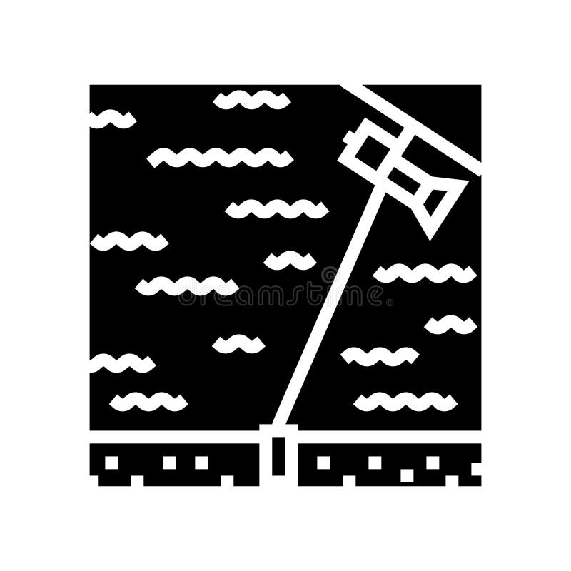 Kite System Tidal Power Glyph Icon Vector Illustration Stock Vector ...