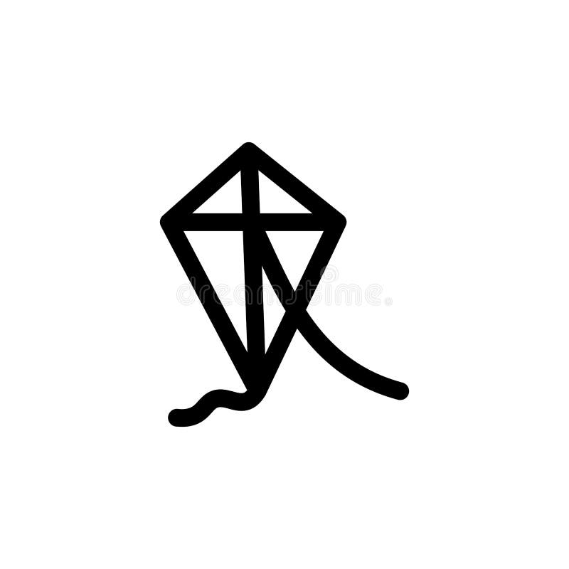 Kite Icon stock vector. Illustration of game, outline - 179102624