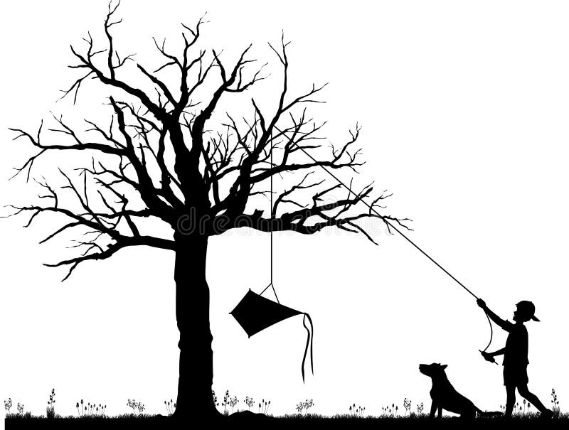 Kite_in_tree_02 stock vector. Illustration of flowers - 1305961