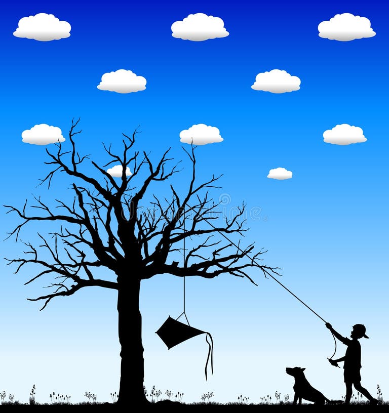 Kite Stuck Tree Stock Illustrations – 37 Kite Stuck Tree Stock ...