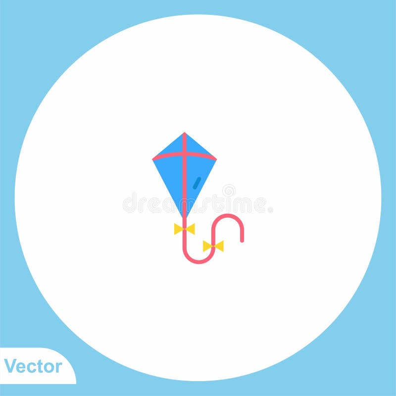 Kite Vector Icon Sign Symbol Stock Vector - Illustration of leisure ...