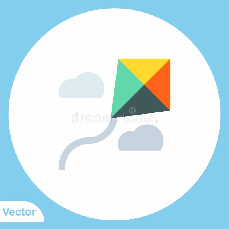 Kite Vector Icon Sign Symbol Stock Vector - Illustration of graphic ...