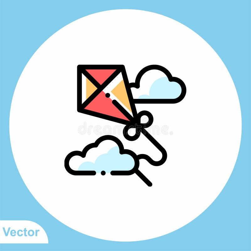 Kite Vector Icon Sign Symbol Stock Vector - Illustration of logo ...