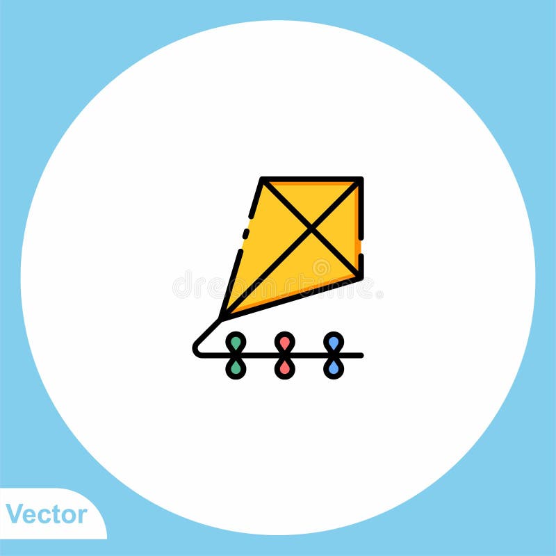 Kite Vector Icon Sign Symbol Stock Vector - Illustration of ...