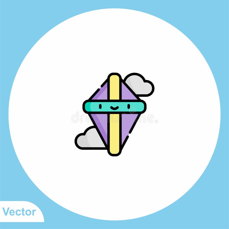 Kite Vector Icon Sign Symbol Stock Illustration - Illustration of line ...