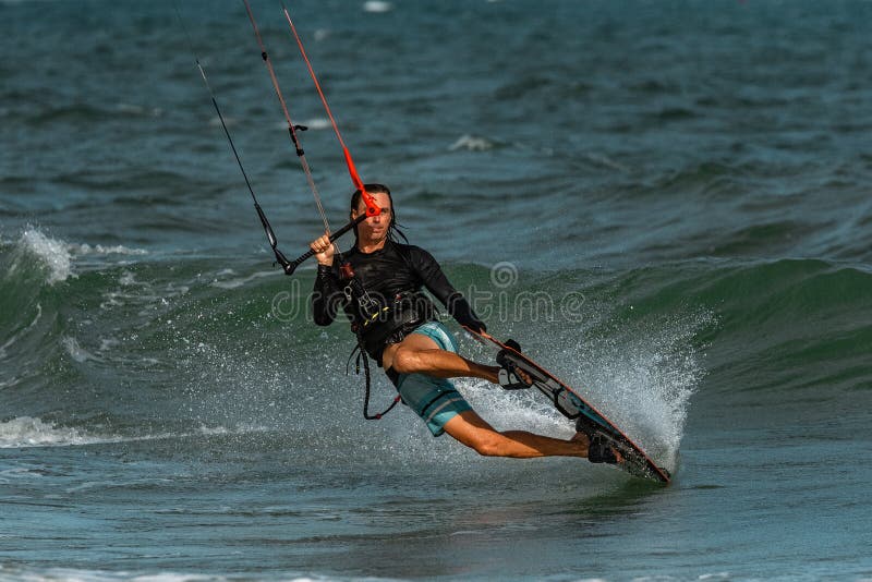 Kiter rides board stock photo. Image of board, speed - 96805496