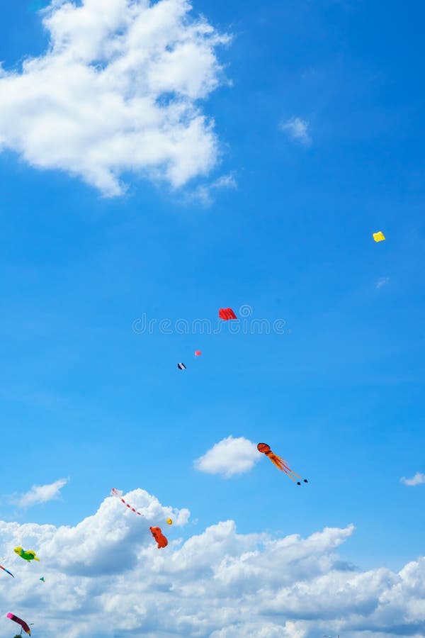 Kites Flying in the Sky, Fun and Exciting for Children Stock Image ...