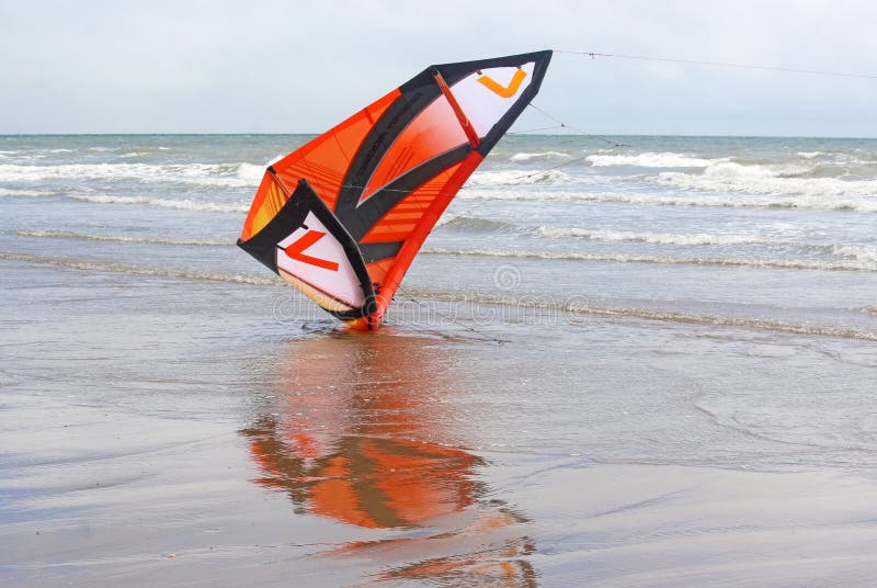Kites Reflected on the Beach, Wales Stock Image - Image of wales ...