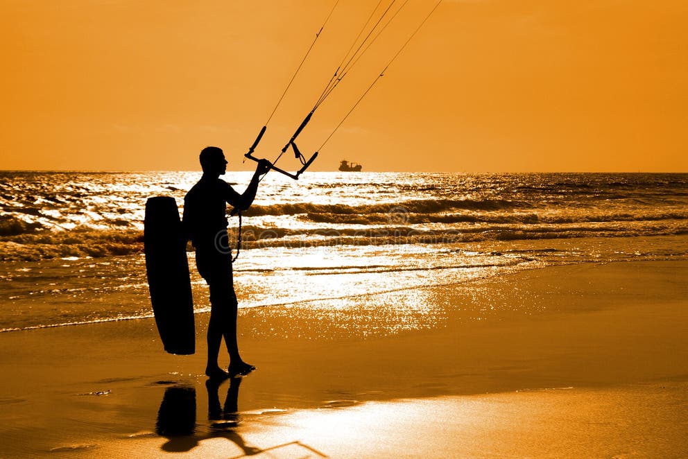 Kitesurfer stock image. Image of kiteboarder, wind, grab - 5402437