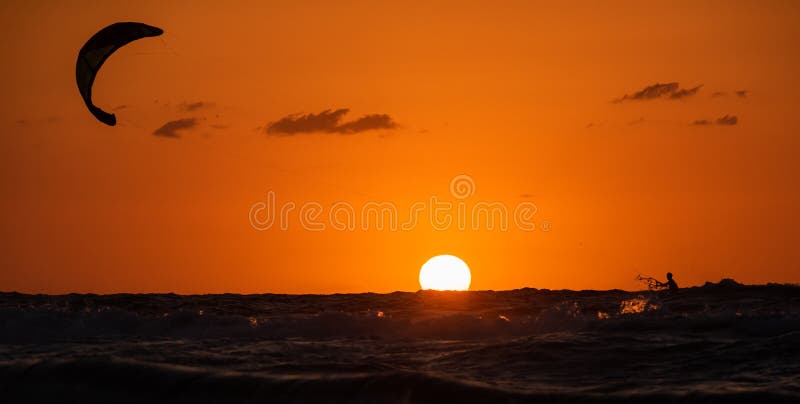 Kite surf and sun stock photo. Image of clouds, activity - 218688226